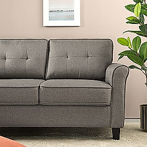 ZINUS Sayan Loveseat Sofa / Easy, Tool-Free Assembly, Sand Grey