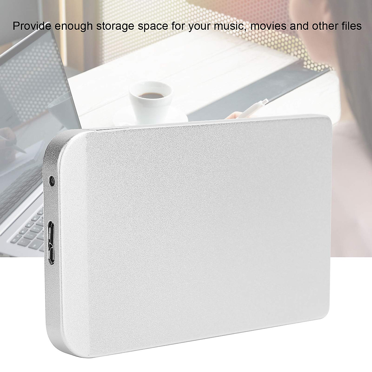 YD0004 USB to 3.0 2.5 Inch Portable Mobile Hard Drive, 80G 120G 250G 320G 500G 1TB 2TB Universal External Hard Drive for Computer Monitors and Laptop, Silver(80G)