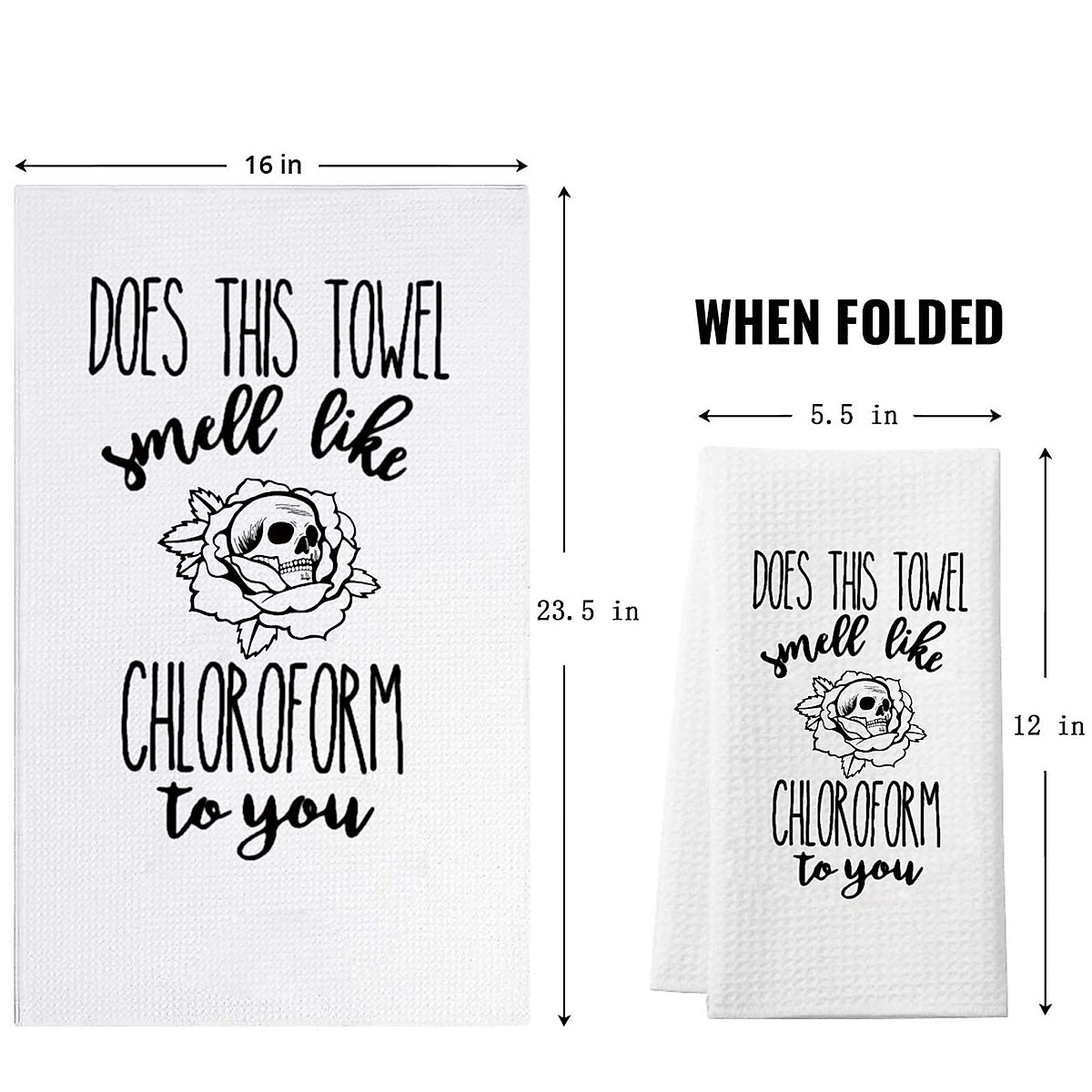 ZJXHPO Smell Like Chloroform to You Dish Towel Kitchen Towel Tea Towel Kitchen Decor Housewarming Gift (Chloroform Towel)