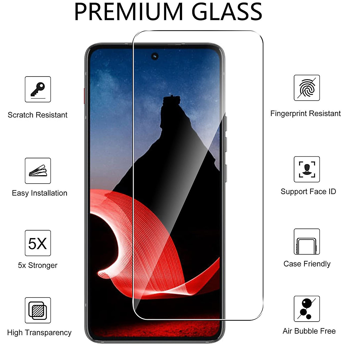 Suttkue for Motorola ThinkPhone Screen Protector, 9H Hardness Anti-Scratch Tempered Glass flim, Case Friendly, Anti-Fingerprint,Anti-Scratch (2 PACK)