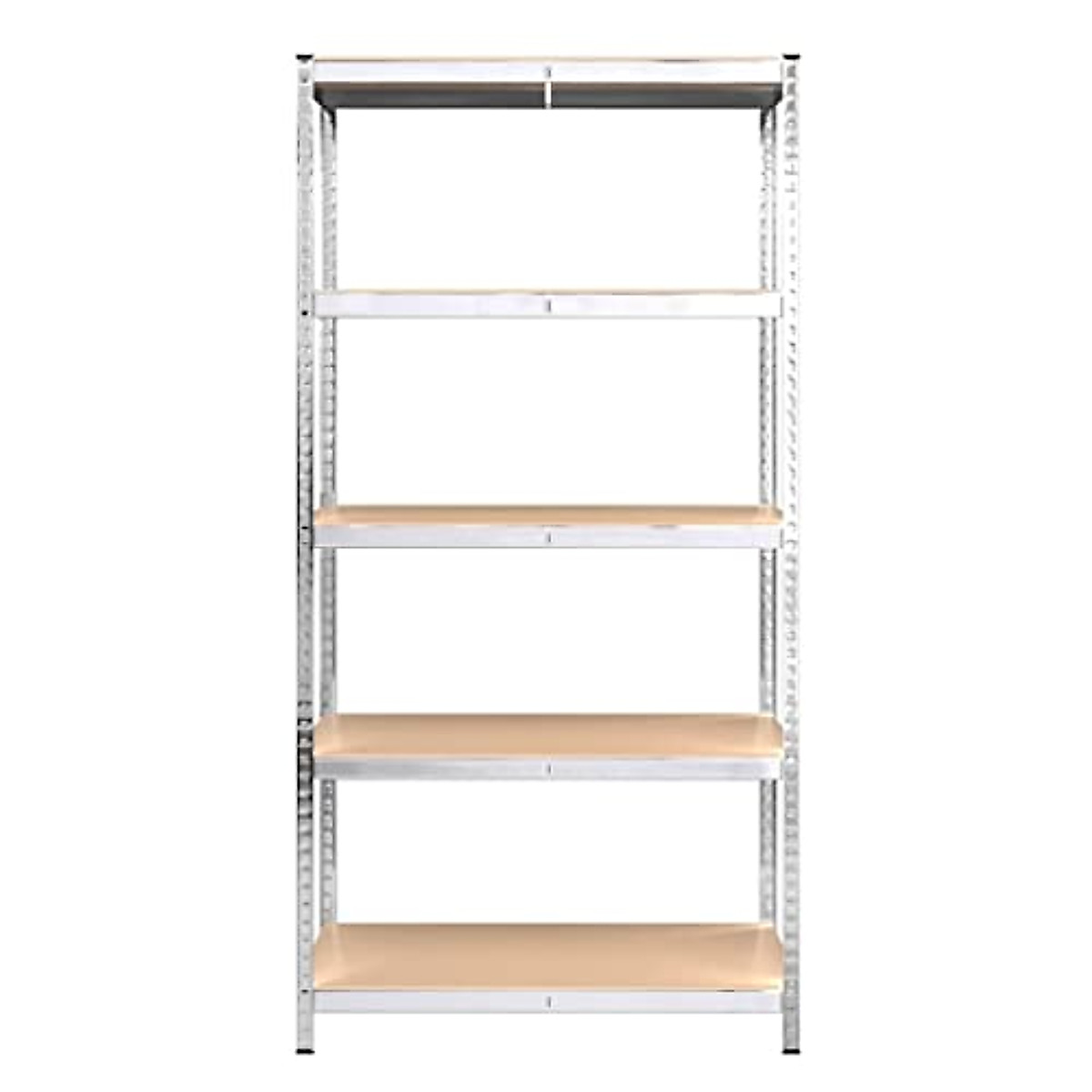 vidaXL 3X 5-Layer Heavy-Duty Shelves Industrial Shelving Workshop Storage Rack Warehouse Corner Shelf Unit Silver Steel and Engineered Wood