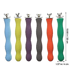 TEHAUX Parrot Toys Bird Perch, Parrot Perch Stand Toy 20cm Bird Cage Perch (Random Color) Bird Cage Accessories