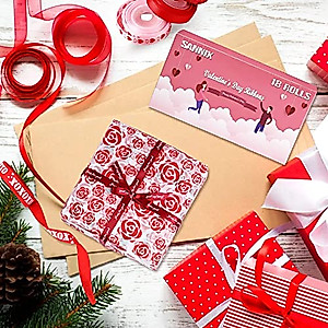 SANNIX 18 Rolls 90 Yards Valentine’s Day Ribbons Printed Grosgrain Satin Ribbons 3/8″ Wide DIY Craft Fabric for Valentines Wedding Anniversary Decorations Gift Wrapping