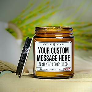 Create Your Own Custom Candle | 21 Scents To Choose From | Personalized Funny Gifts Customized, Birthday Gift Ideas For Women Men, Handmade In The USA