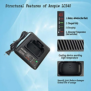 Replace Black and Decker 40V Charger LCS36 LCS40 Compatible with Black+Decker 36V/40V Lithium Battery LBXR36 LBXR2036 LBX36 LBX1540 LBX2040 LBX2540 LST540 LCS1240 LST136W
