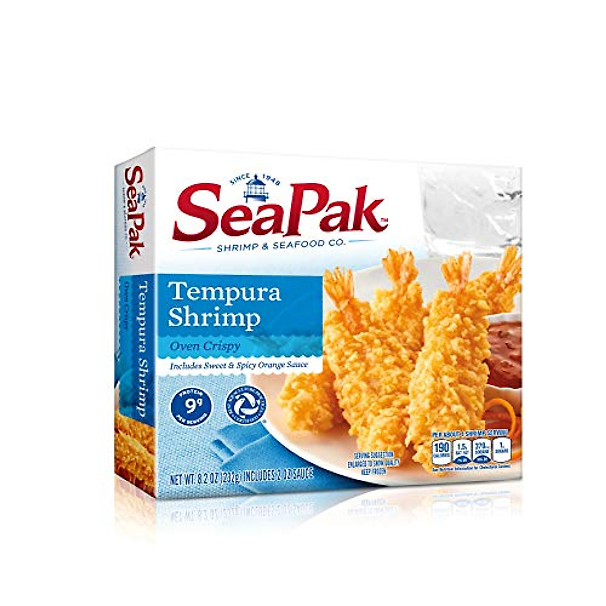 SeaPak Tempura Shrimp with Oven Crispy Breading and Sweet and Spicy Orange Sauce, Frozen, 8.2 oz