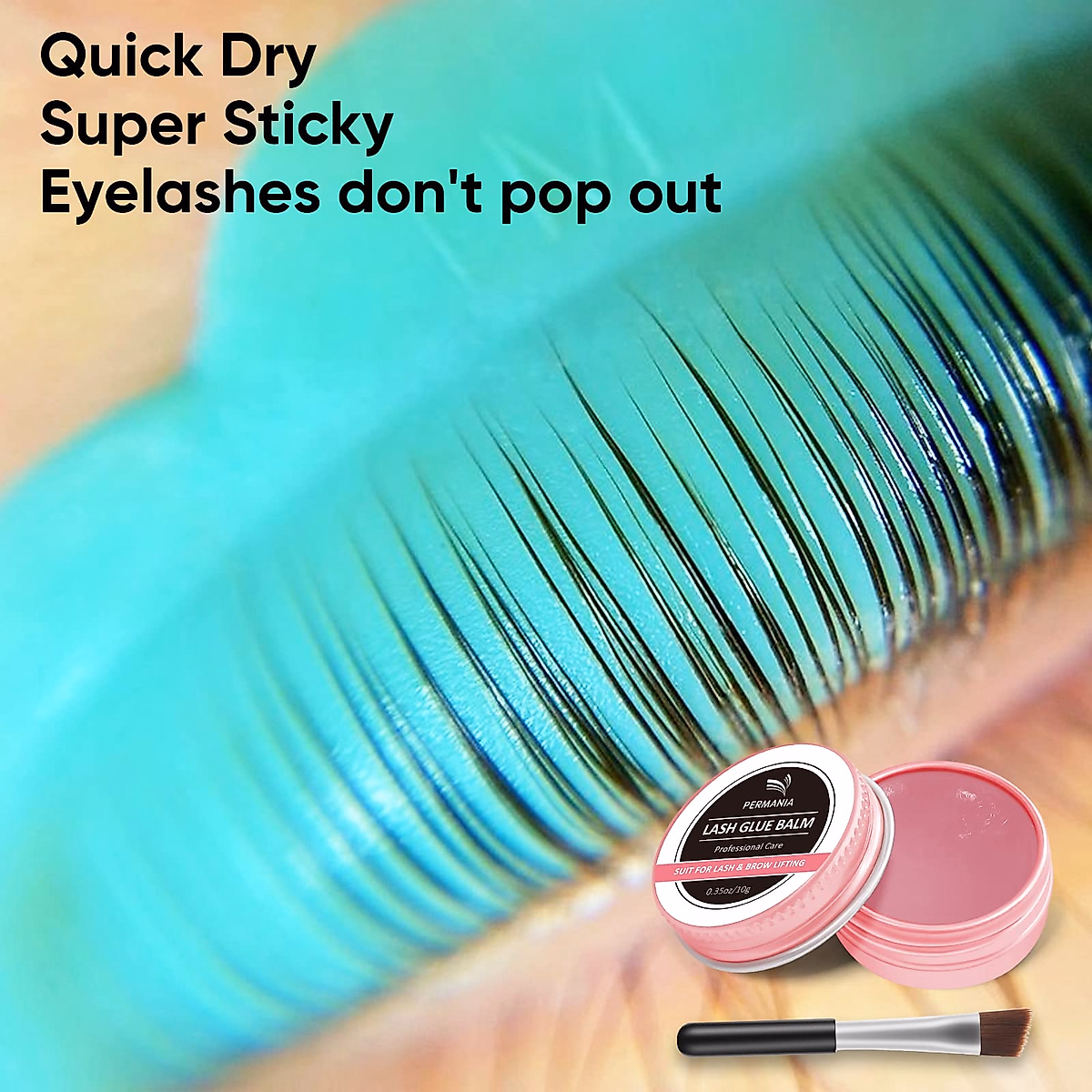 PERMANIA Lash Lift Rod Adhesive, New Brow Lamination Glue Balm, Soft Fragrance Strong Viscosity and Water Solubility for Lash Perm Kit (Peach)