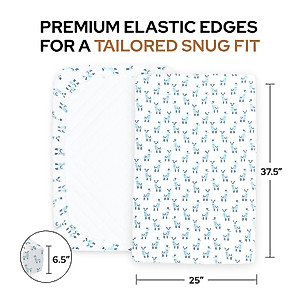 Mini Crib Sheet with Llama Pattern - 100% Organic Cotton Pack n Play Fitted Sheet - Premium Mini Pack and Play Sheets - Pickle & Pumpkin Sheet Compatible as Graco Pack n Play Sheet & Mini Crib Sheets