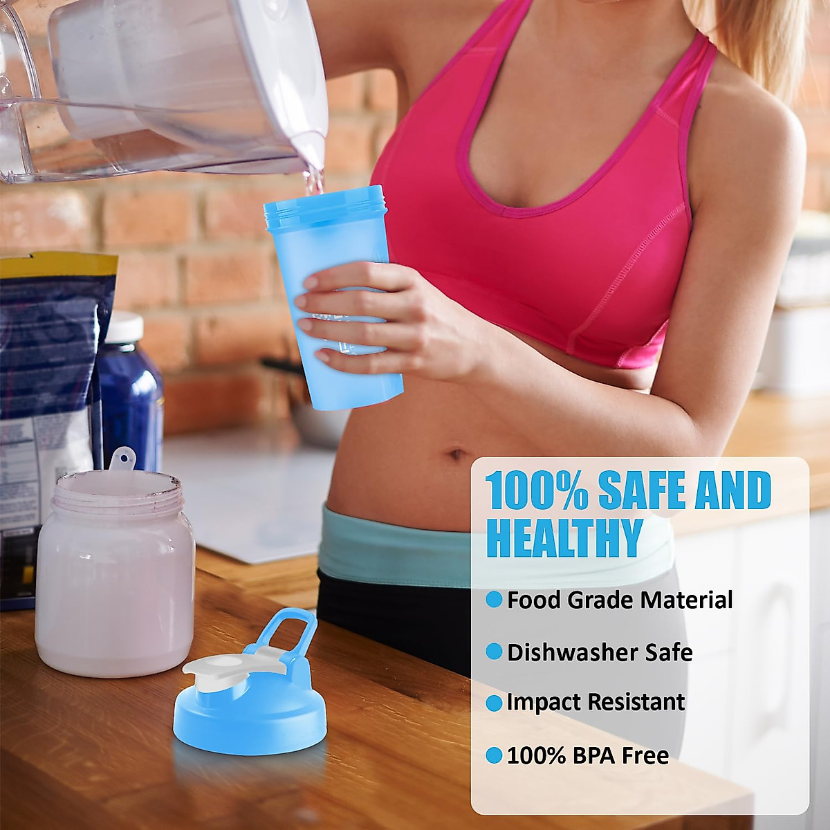 Prodigy Nutrition Labs Premium Shaker Bottle Perfect for Protein Shakes and Pre Workout -14 Ounce (Blue)