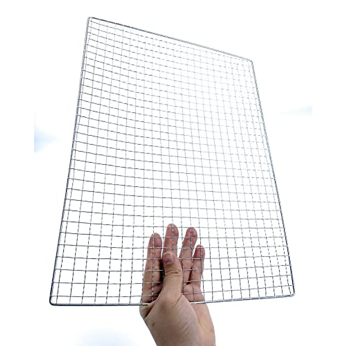 Barbecue Partner Portable Campfire Barbecue Charcoal Grill Wire mesh Rack Grate for Camping picnicking, Rectangular mesh, 16 * 12 inch