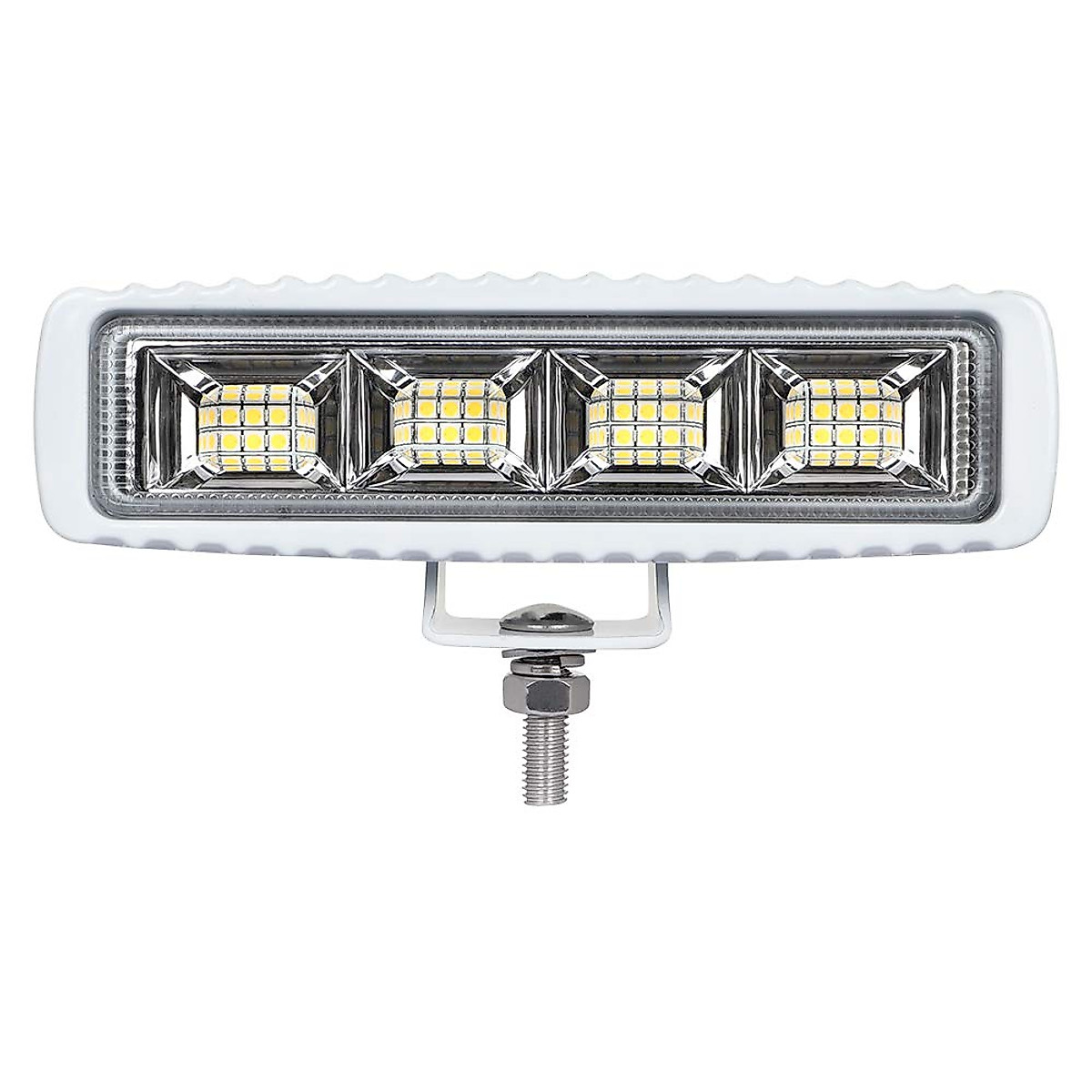 EXZEIT Waterproof Led Boat Lights, 2 pc 72W Deck/Dock Marine Lights 4000LMS 120°Flood Light, 6.3inch, 12/24 V Led Light Bar