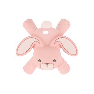 Itzy Ritzy - Ritzy Teether for Molars - Massages Sore Gums & Reaches Back Molars - Silicone Baby Teething Toy with Multiple Textures & Flexible Design - Teething Relief for 3 Months & Up (Bunny)