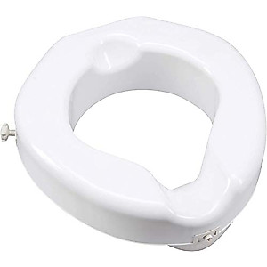 Carex Raised Toilet Seat with Extra Wide Opening - Toilet Seat Riser and Handicap Toilet Seat, White, 1 Count