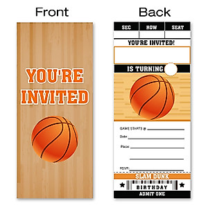 VAHATAN Basketball Birthday Party Invitations 20 Pack Basketball Theme Ticket Invitations with Envelopes Invites Cards
