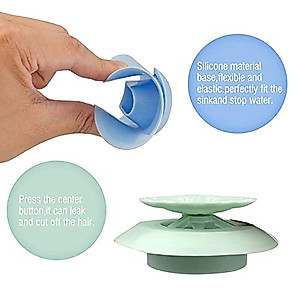 Shower Drain Stopper - Silicone Bathtub Drain Strainers, Hair Trap Hair Catcher Bathtub Drain Stopper Protectors Cover Easy to Install and Clean Suit for Bathroom Bathtub and Kitchen 5 Pack