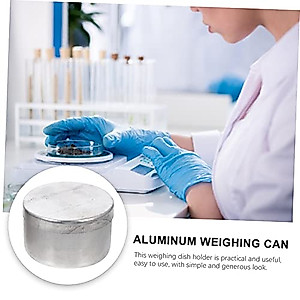 FUOYLOO 3pcs Aluminum Box Aluminum Weighing Dish Weighing Boats Weighing Pans Lab Test Soil Collection Jar Aluminum Instrument Weighing Holder Liquid Cup weigh Boats Metal Measuring Tool