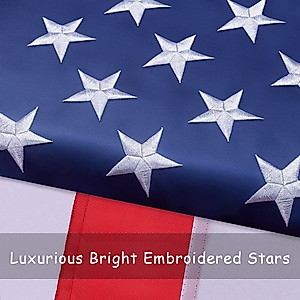 American Flag 3x5 Outdoor,outdoor flag,heavy duty,100% Made in USA, All Weather US Flags with Embroidered Stars Sewn Stripes Brass Grommets
