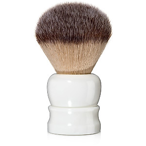 Fine Shaving Brush, Angel Hair Fibers, Cruelty-Free Shaving Cream Brush for Men, Gently Exfoliates The Skin, 100% Solid Resin Handle, 24mm Knot with 56mm Loft (White)