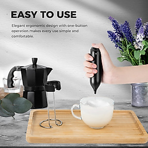 Flendy Rechargeable Milk Frother Handheld, Coffee Frother Handheld Rechargeable with USB C Integrated Charging Stand, Electric Drink Mixer Handheld, Mini Electric Whisk Frother for Coffee, Matcha, etc