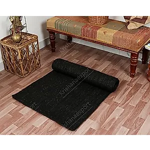 2x3, 2x4, 2x5, 2x6 Ft, 100% Natural Black Jute Runner Rug - Bohemian Jute Rug, Jute Runner Rug, Natural Fiber Runner Rug, Jute Braided Rug, Boho Decor Rug, Custom Size Rug (2x3 Ft, Area Rug)