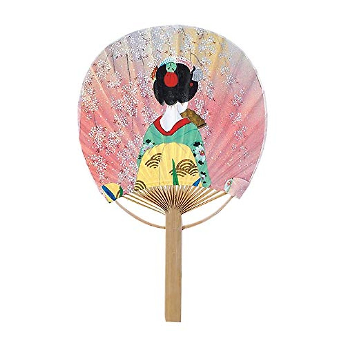 伏見上野旭昇堂 Mini Bamboo Fan (OP Envelope Set) Kyomaiko 6709 Set of 2