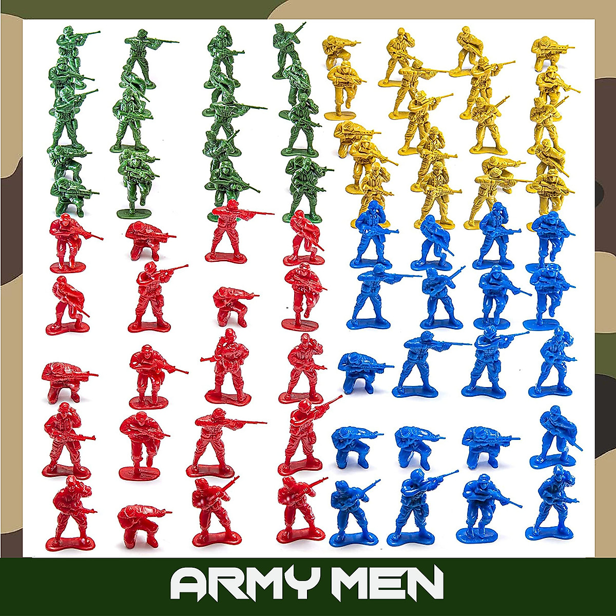 JaxoJoy 200-Piece Army Toys Set - Includes Army Men Action Figures, Military Vehicles, Helicopters, Tanks, Boats, Forts, Tents, and More - Durable Plastic Toy Soldiers for Boys, Army Playset for Kids