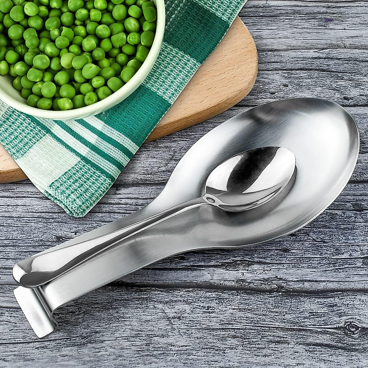 Stainless Steel Spoon Rest,Spoon Holder for Stove Top,Spatula Ladle Holder,Heavy Duty,Utensil Spoon Rest for Kitchen Counter,Dishwasher Safe 3.8 x 9.4 Inch(Silver Color 1PC)