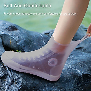 YOBEYI Waterproof Shoes Cover,Reusable Portable rain Boots for Women Men,Non-Slip Rubber Sole Overshoes for Outdoor Cycling Camping Fishing Travel (2XL)