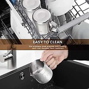 Dailyart Milk Frothing Pitcher 8 Oz/250ml - 304 Stainless Steel Milk Frother Cup with Special Dripless Spout and Scale, Espresso Machine Accessories, Milk Steaming Pitcher for Cappuccino, Latte Art