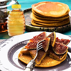 MT Products Empty Clear Plastic Squeeze Bottle Honey Dispenser with Flip Top Lids, Jar for Honey or Syrups, 16 Ounce - 1 lb. (12 fluid oz) Pack of 6 - Made in the USA