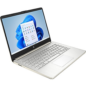HP Stream 14-inch HD Display Laptop, Intel Celeron N4020 Dual-Core Processor, 4GB DDR4 Memory, 128GB Storage (64GB eMMC+64GB Card), WiFi, Webcam, Bluetooth, Windows 11 S, Pale Gold (Renewed)