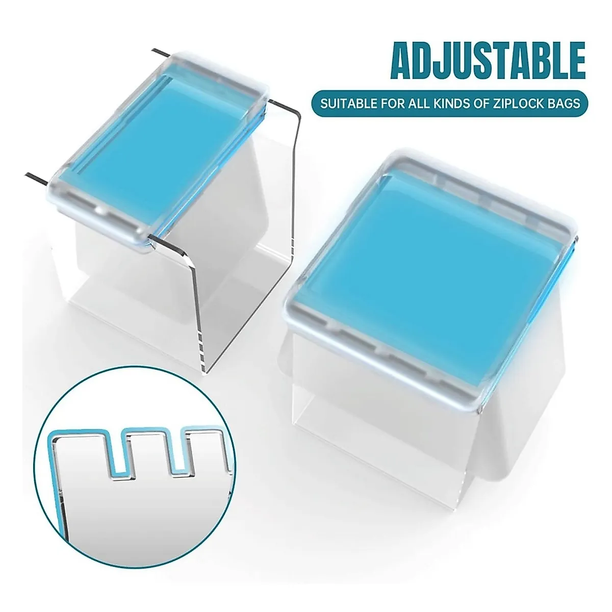 Cyrank Ziplock Bag Holder 2pcs, Baggy Rack Holder for Food Prep Bag Zip Lock Freezer Bag Stand Food Storage Bag Stand Hands-Free to Pour Leftovers Filling Zip Lock Freezer Bag Stand