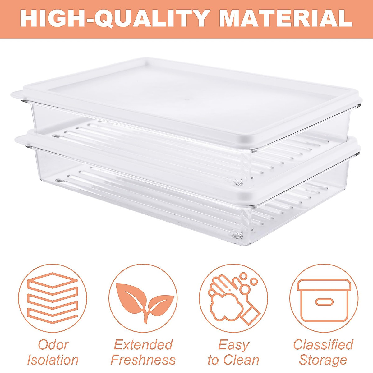 LOYORTY 6PCS Deli Meat Container for Fridge with Airtight Lids, Lunch Meat Container for Refrigerator, Bacon Storage Container for Fridge, with 3 Pcs Serving Tongs