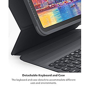 ZAGG Pro Keys Detachable Case and Wireless Keyboard for Apple iPad Pro 10.2", Multi-Device Bluetooth Pairing, Backlit Laptop-Style Keys, Apple Pencil Holder, 6.6ft Drop Protection, Lightweight, Black