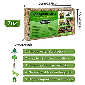 25QT Sphagnum Moss Orchid Moss for Potted Plants, Sphagnum Moss for Orchids, Dried Orchid Peat Moss for Plant Reptile Moss Orchid Soil