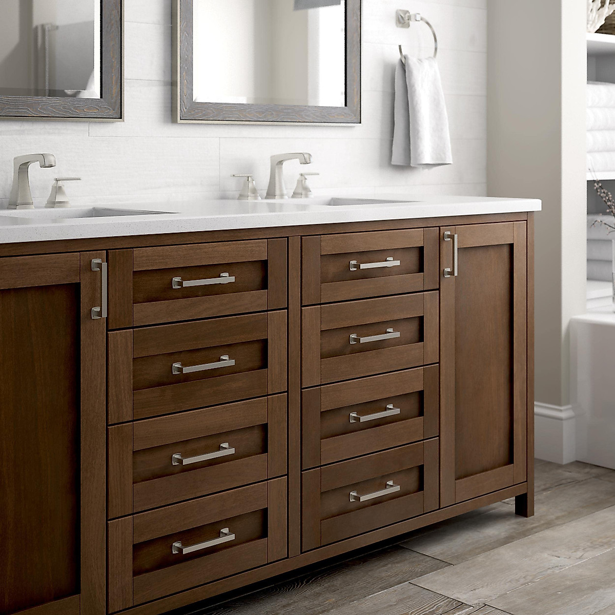 Franklin Brass Parow (1-Pack) Cabinet Handles 5-1/16" Hole to Hole Satin Nickel Kitchen Cabinet Pulls Drawer Handles Cabinet Hardware Dresser Drawer Pulls P41771K-SN-C