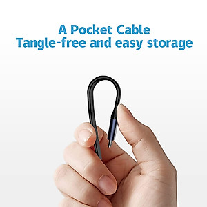 DOCKCASE Short USB C to USB C Cable (0.72ft), 3.1 Gen 2 10Gbps 100W 4K Video Data Transfer Charging Cable for Samsung Galaxy S8, S9, S10,T5 LaCie SSD, MacBook Pro, iPad Pro, and More