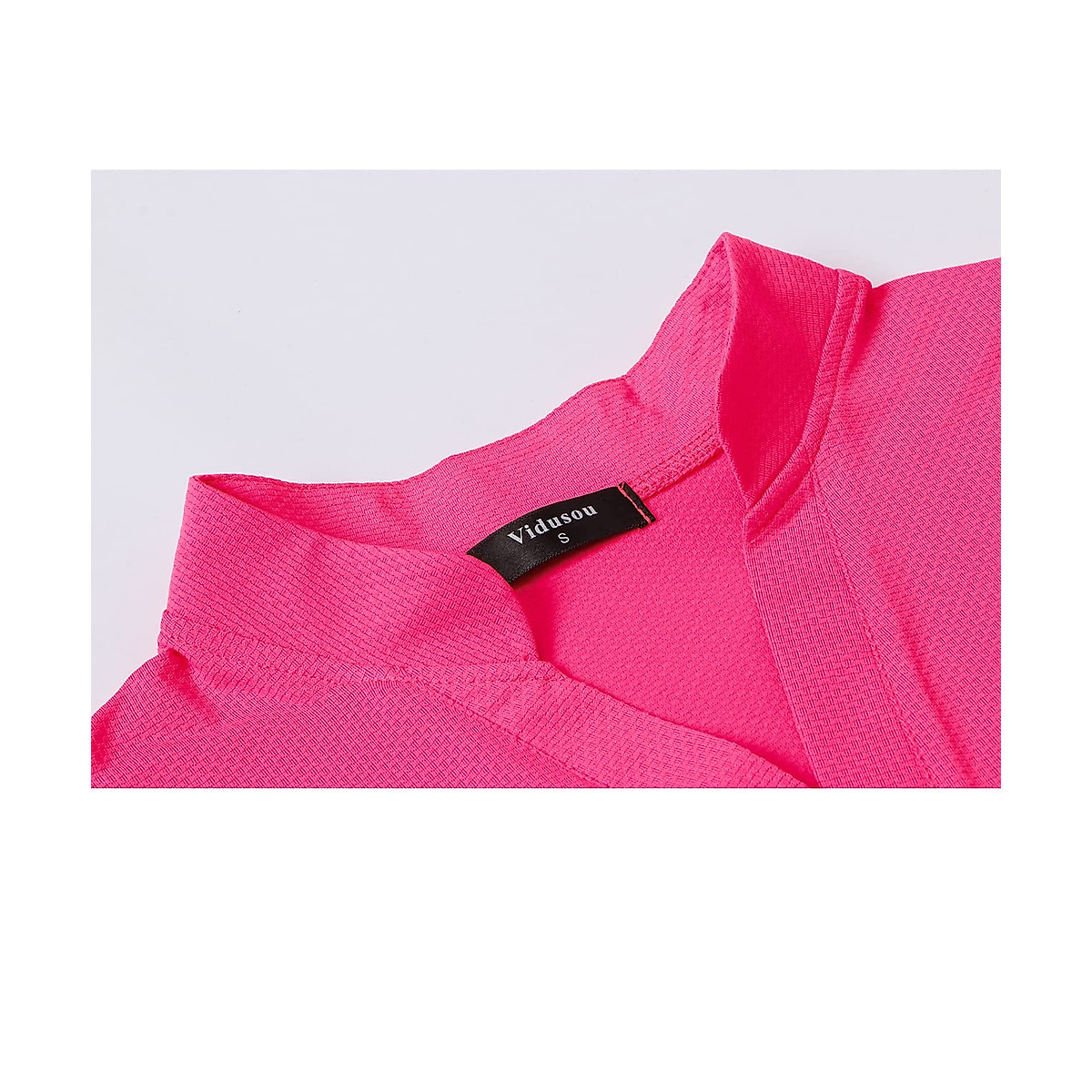 Vidusou Women's Sleeveless Golf & Tennis Polo Shirt - Moisture-Wicking V-Neck Lapel Collar, Rose Red, L