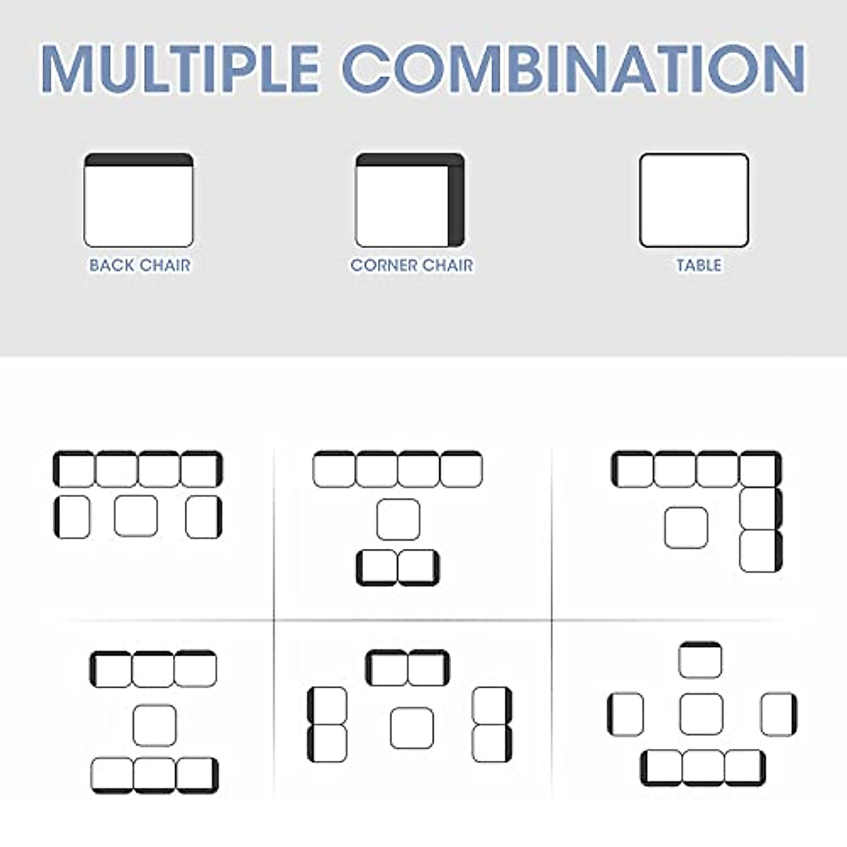 SUNVIVI OUTDOOR 7 Piece Patio Conversation Set Outdoor Furniture Set Brown Wicker Furniture Outdoor Sectional Rattan Sofa Couch for Backyard, Garden with 6 Clips, Coffee Table