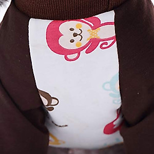 SELMAI Dog Pajamas Cat Pjs Sleepwear Breathable Soft Cotton Elastic Cat Apparel Pet Costume Cartoon Monkey rompers for Small Puppy Girls Shirts Doggies Jumpsuit Easy on Spring Summer Autumn Clothes XL