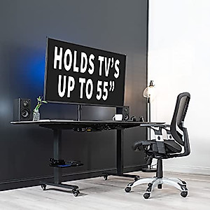 VIVO Ultra Wide Screen TV Desk Mount for up to 55 inch Screens, Full Motion Height Adjustable Single Television Stand with Articulating Arm, VESA 75x75mm to 400x400mm, Black, STAND-V155M