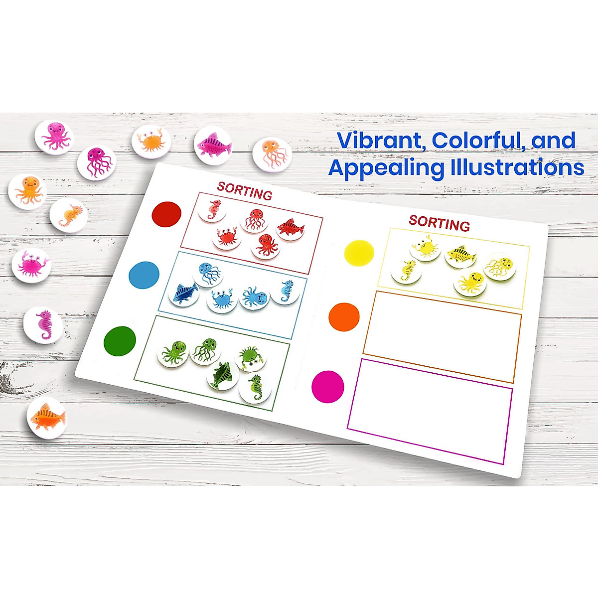 Bright Munchkins Toddler Busy Book - Preschool Learning Activities Book for Ages 2-4, Preschool Toddler Learning Toys & Montessori Toys, Autism Sensory Toys, 134 Piece Set with 10+ Activities