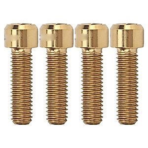4Pcs M6 X 20mm Bike Disc Brake Clamp Bolt, Alloy Bike Disc Brake Fixed Screw for Moutain,Road Bike(Gold)