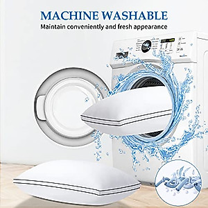 DolceLuna Pillows Standard Size Set of 2, Bed Pillows for Sleeping 2 Pack, Luxury Hotel Down Alternative Standard Pillows, Soft and Supportive Pillows for Back and Side Sleepers