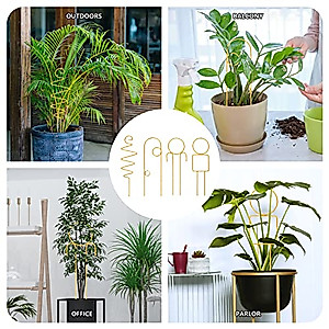 4 Pcs Small Metal Trellis for Potted Plants, 14in Mini Plant Trellis for Climbing Plants Indoor, Gold Plant Trellis Plant Support Stakes for Indoor Small Flowerpot, Garden Potted Plant