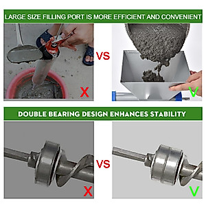 BOXmime Auger Mortar Caulking Gun,All-Metal Portable Pointing Grouting Caulking Sprayer With 5 Nozzles for Walls, Bricks, Floors (Not include Electric Drill)