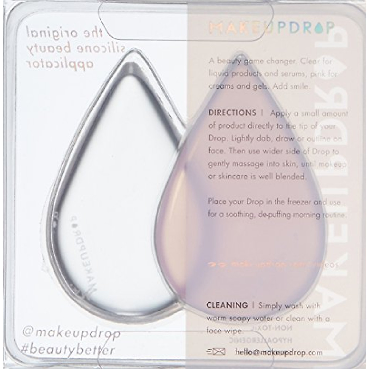 MAKEUPDROP Silicone Beauty Applicator Clear & Pink Everyday Set