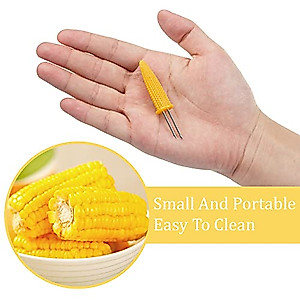 Senzeal 30Pcs Corn Holders Stainless Steel Corn on The Cob Skewers Non Slip Corn on The Cob Holders Skewers Heat Resistant Sweetcorn Holder Fork for Home Cooking Birthday Party BBQ