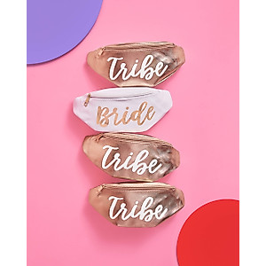 xo, Fetti Bachelorette Party Bride Tribe Fanny Packs - 8 Bags | Rose Gold Bridesmaid Favors, Bachelorette Party Decorations, Bride To Be Gift, Bach Favor, Bridal Shower