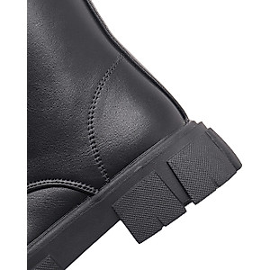 Apakowa Kids Girls Boots Fashion Combat Ankle Boots Side Zipper Booties (Little Kid/Big Kid)